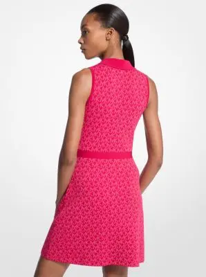 Michael Kors Logo Jacquard Zip-up Dress