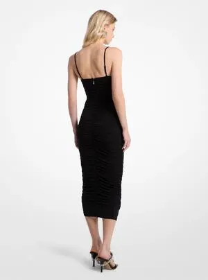 Michael Kors Ruched Stretch Matte Jersey Dress