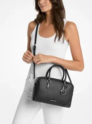 Michael Kors Medium Pebbled Leather Satchel - Black