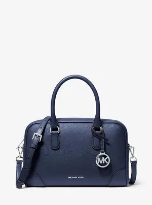 Michael Kors Medium Pebbled Leather Satchel - Blue