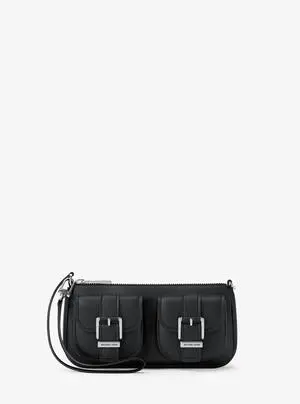 Michael Kors Zoe Small Pebbled Leather Pochette - Black