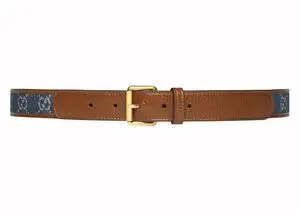 Balenciaga BB Silvertone Belt Blue/brown