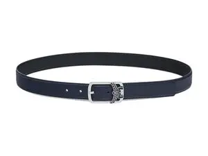 Balenciaga BB Silvertone Belt Navy Blue/black