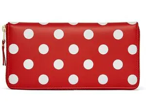 Comme Des Garçons Sa0110pd Wallet Polka Dots - Red