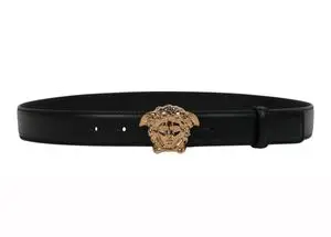 Versace Interlocking G Belt Light Goldtone - Black/gold