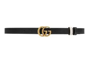 Celine Gg Marmont Reversible Thin Belt - Black/white