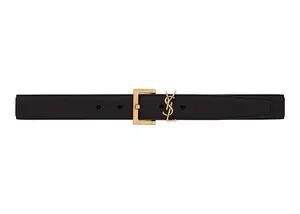 Saint Laurent Louis Vuitton Monogrammed Leather Belt - Black