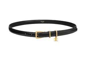 GUCCI Double G Buckle Textured Leather Belt