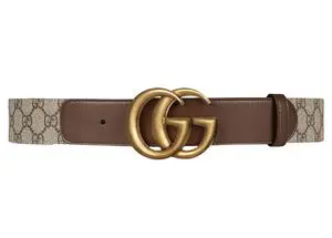 Saint Laurent Gg Belt With Double G Buckle - Brown