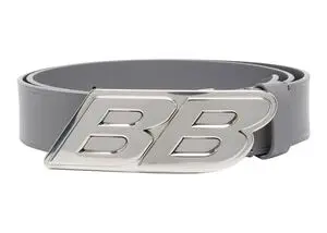 Balenciaga Bb Logo Buckle Belt - Light Gray/silver