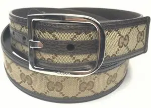 Gucci Gg Supreme Leather Belt - Beige/ebony