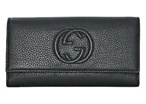 Gucci Gg Flap Long Wallet Large - Black