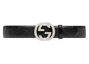 Gucci Signature Leather Belt - Black