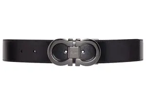 FERRAGAMO Reversible And Adjustable Gancini Belt Black/auburn