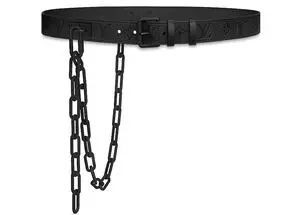 LOUIS VUITTON Louis Vuitton Signature Monogram Chains 35mm Belt - Absolute Black