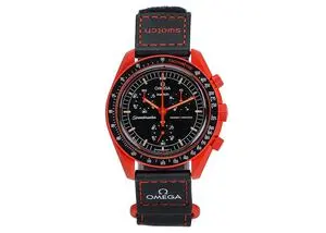 SWATCH X Omega Moonswatch Mission On Earth Lava Strap Watch - Bioceramic