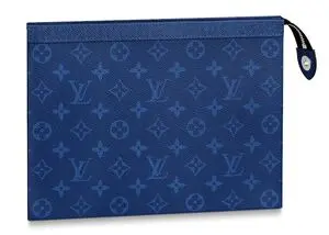 LOUIS VUITTON Pochette Voyage Monogram Eclipse Taiga Leather Mm - Pacific Blue