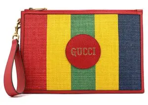 Gucci Baiadera Striped Canvas Clutch