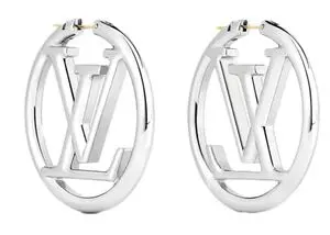 LOUIS VUITTON Louise Hoop Earrings - Silver