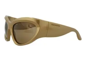 Balenciaga Shield Sunglasses - Gold/brown (bb0228s/30013403