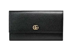 Gucci Gg Marmont Leather Continental Wallet - Black