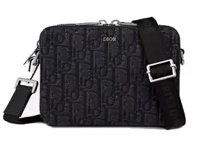 Dior Wallet With Strap Oblique Jacquard - Black