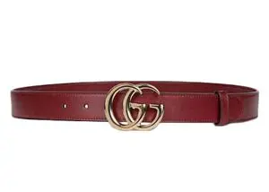 Gucci Gg Marmont Thin Belt - Rosso Ancora