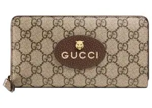 Gucci Neo Vintage Gg Supreme Zip Around Wallet - Beige/ebony