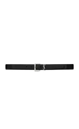 Saint Laurent Cassandre Belt In Smooth Leather - Black