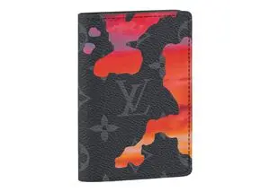 LOUIS VUITTON Pocket Organizer Sunrise Monogram Eclipse Black/grey/red
