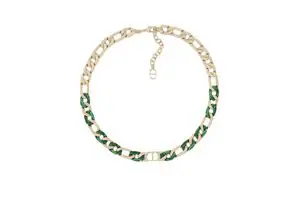 Dior Tears Chain Link Necklace - Gold/green