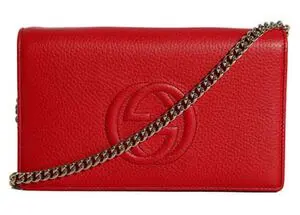Gucci Soho Disco Wallet On Chain - Red