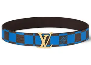 LOUIS VUITTON Initiales 40mm Reversible Damier Pop Belt - Blue