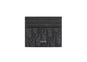 Dior Card Holder Oblique Jacquard - Black