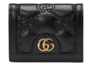 Gucci Gg Matelasse Card Case Wallet - Black