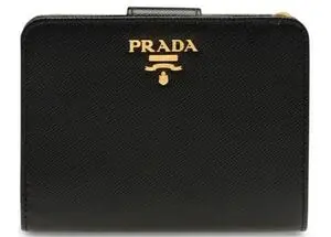 Prada Plain Folding Wallet Small - Black