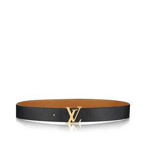 LOUIS VUITTON Belt Initiales Reversible 40mm - Black