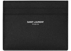 Saint Laurent Card Case Grain De Poudre Embossed Leather