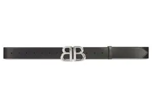Gucci X Balenciaga The Hacker Project Bb Calfskin Belt - Black/silver