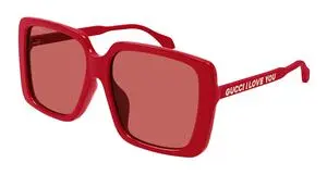 Gucci Oversized Square Frame Sunglasses - Red/red (gg0567san/005
