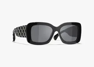 Chanel Rectangle Polarized Sunglasses - Black/gray (5483 C622/t8)