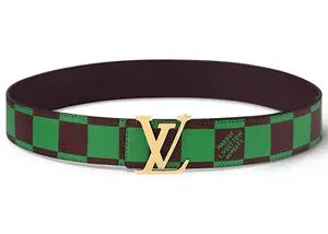 LOUIS VUITTON Initiales 40mm Reversible Damier Pop Belt - Green