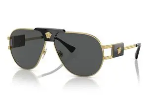 Versace Pilot Sunglasses - Gold/dark Grey (ve2252)