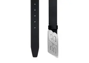 Balenciaga Moto Logo Belt - Black