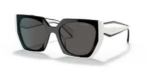 Prada Symbole Logo Rectangle Sunglasses - Black/white (spr15w 09q/5s0)