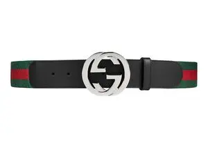 Gucci Web Belt With G Buckle - Green/red Web