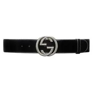 Gucci Interlocking G Buckle Wide Belt - Black