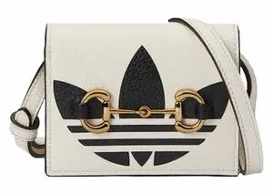 Gucci X Adidas Card Case With Horsebit - White/black