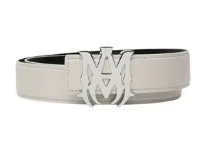 Amiri Nappa Leather Belt - Alabaster