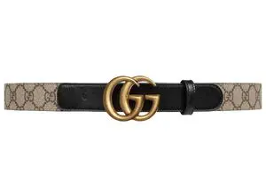 Gucci Saint Laurent Leather Belt With Monogram Buckle - Black